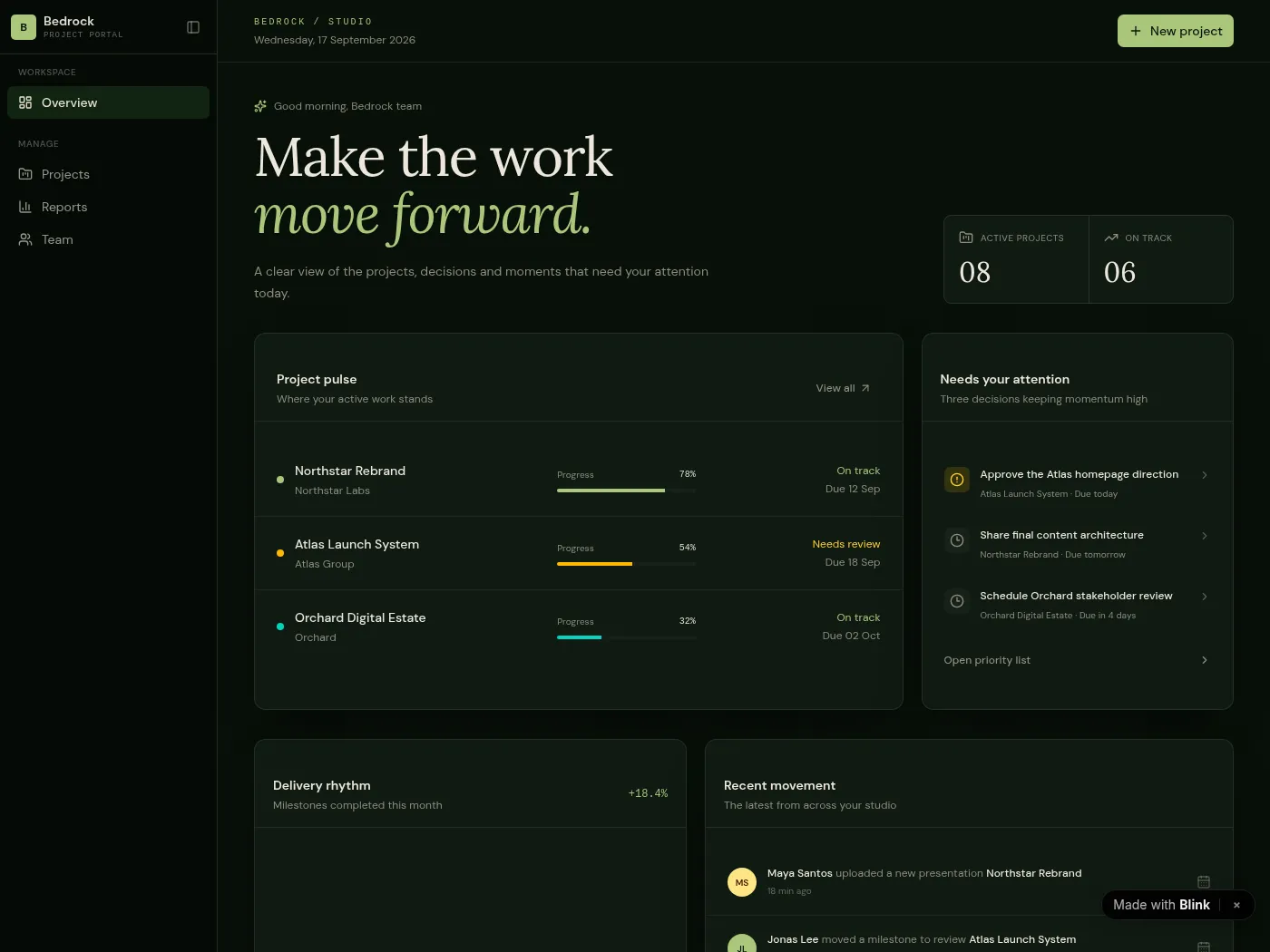 Bedrock Project Portal