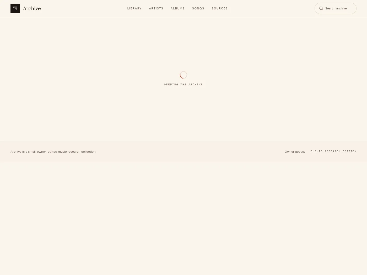 Archive Music Research App