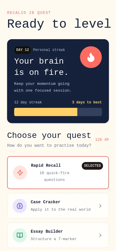 Recalio IB Quest