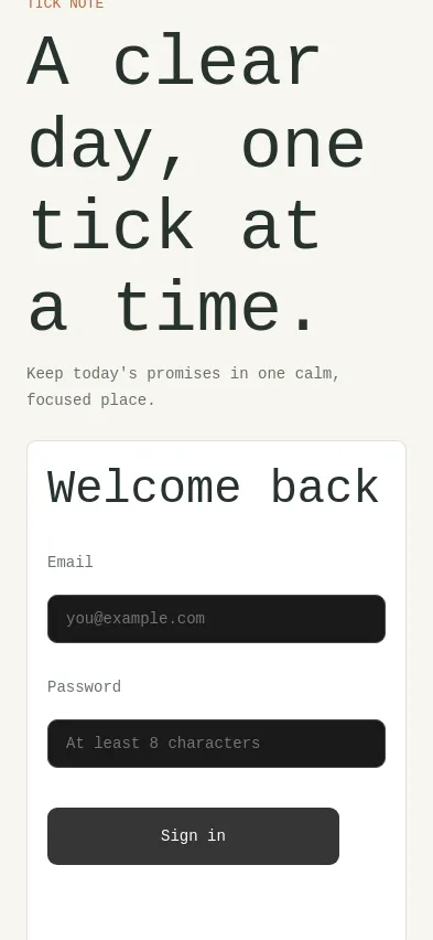 Simple Tick Note App