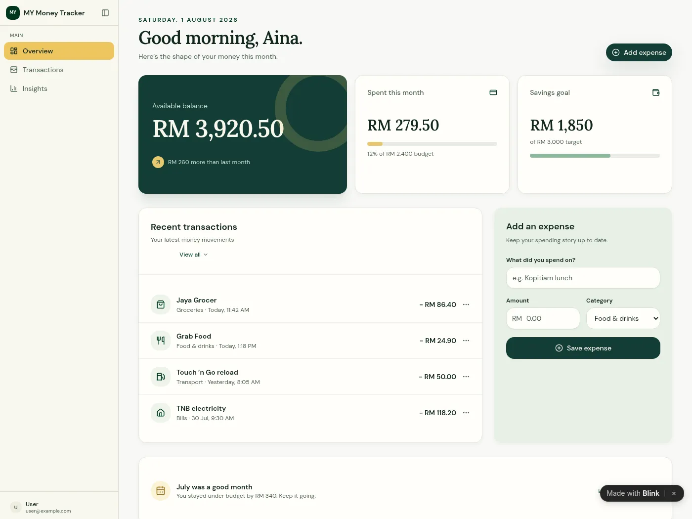 MY Money Tracker