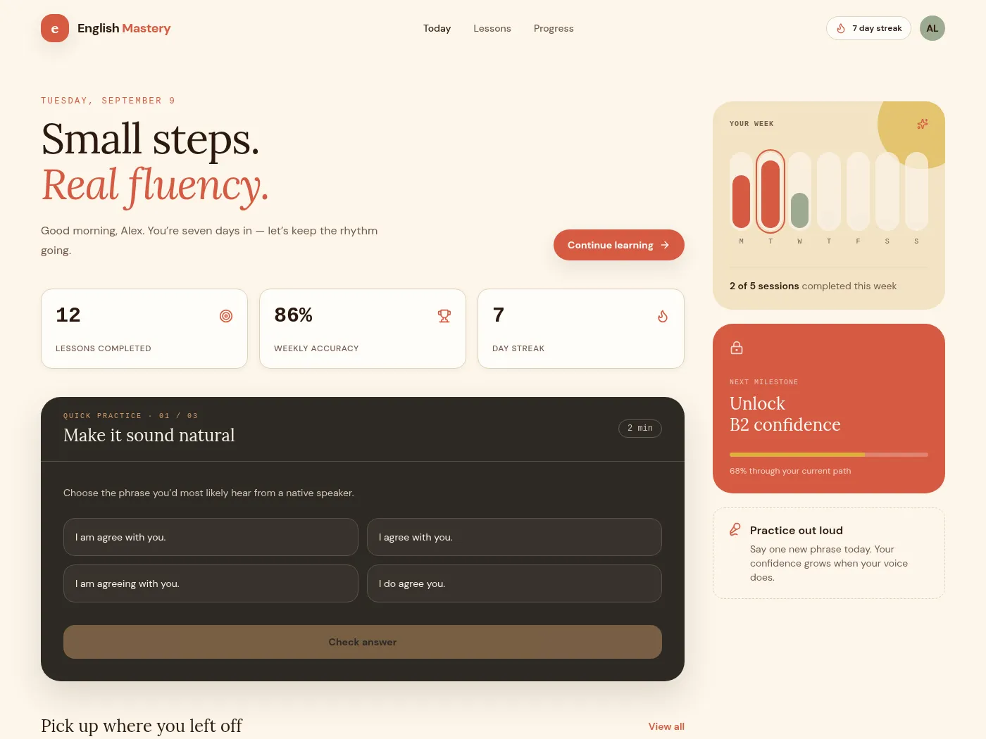 English Mastery Platform