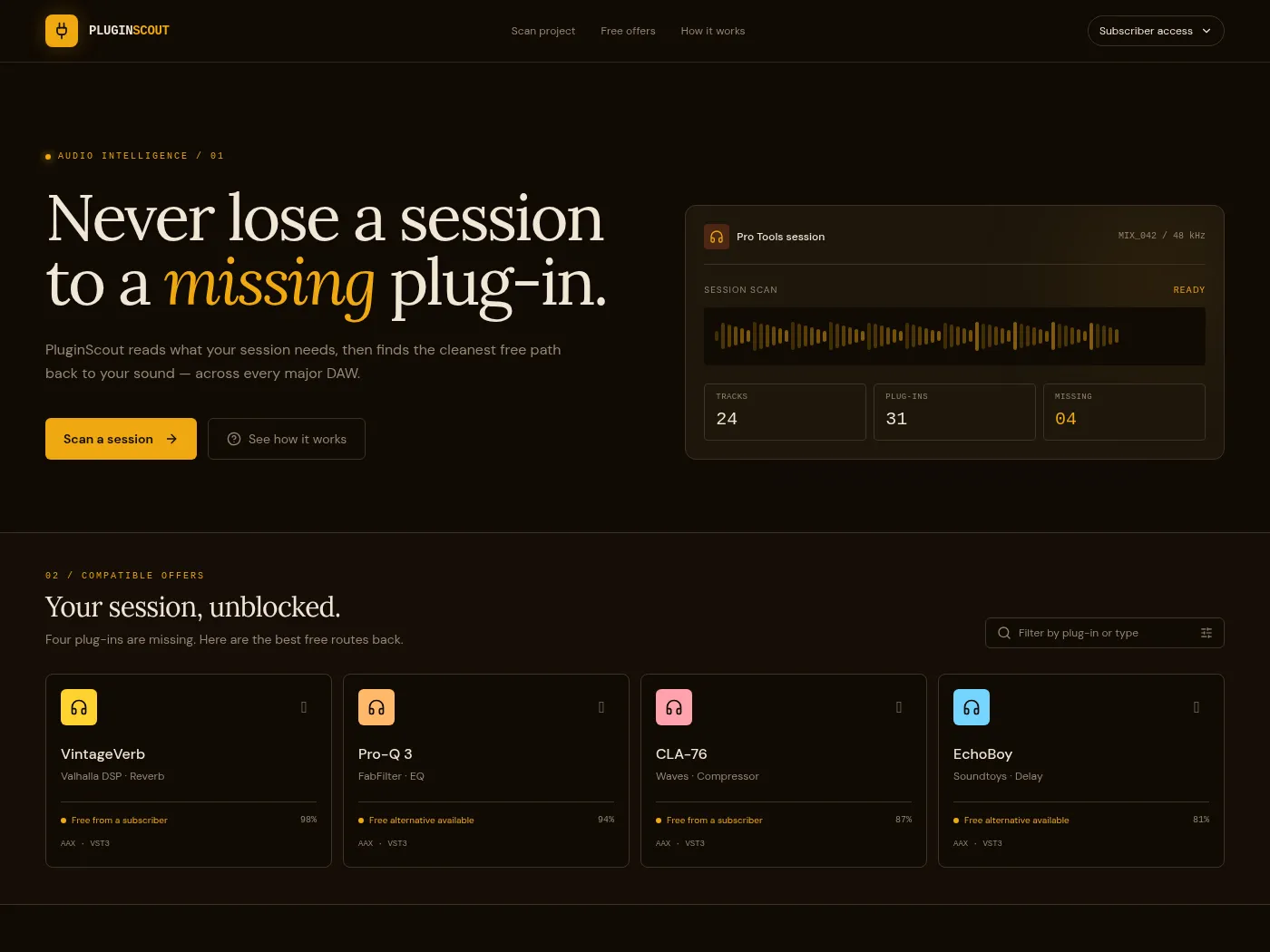 PluginScout Audio Assistant