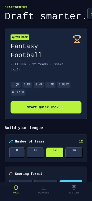 DraftGenius Mobile