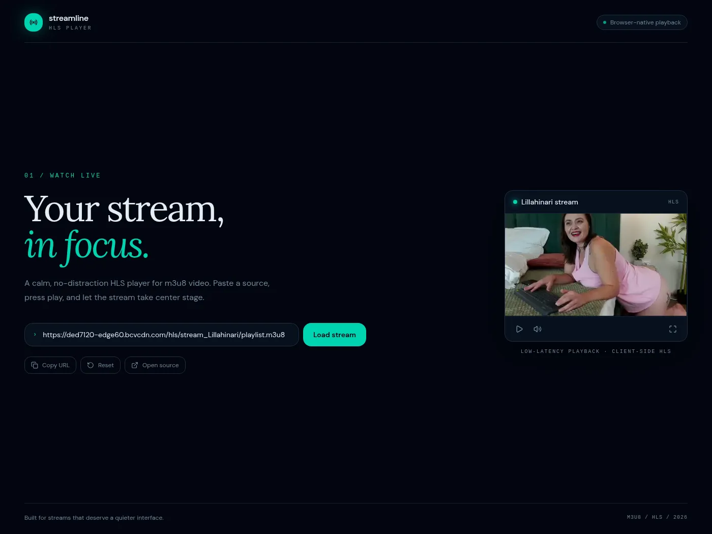 HLS Stream Player