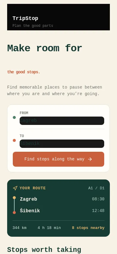 TripStop Navigator