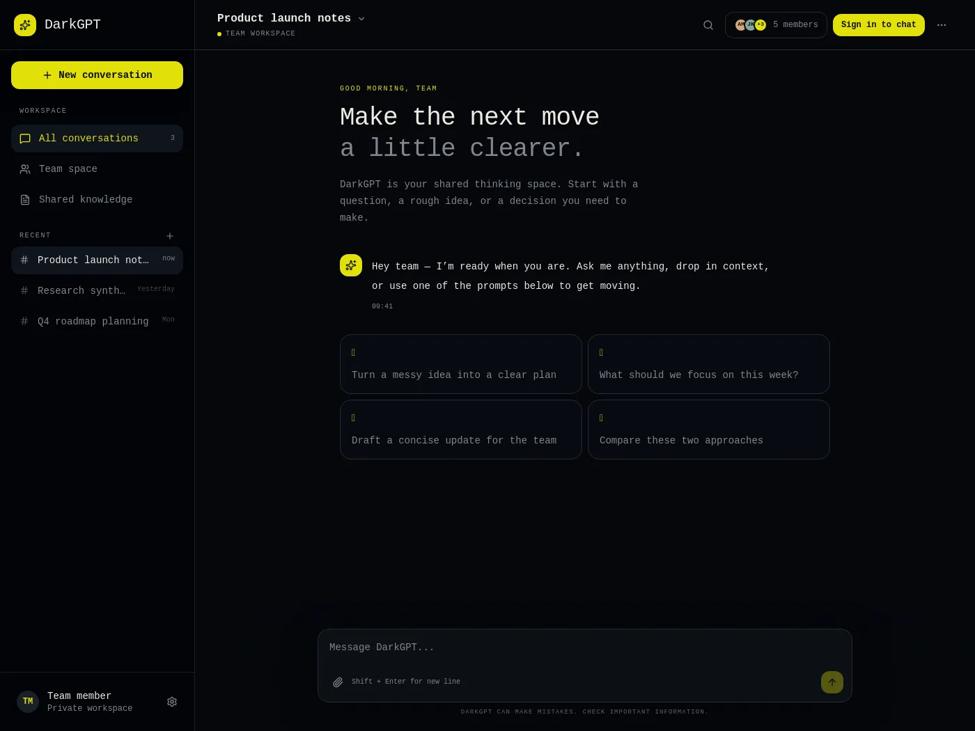 DarkGPT Clone Chat
