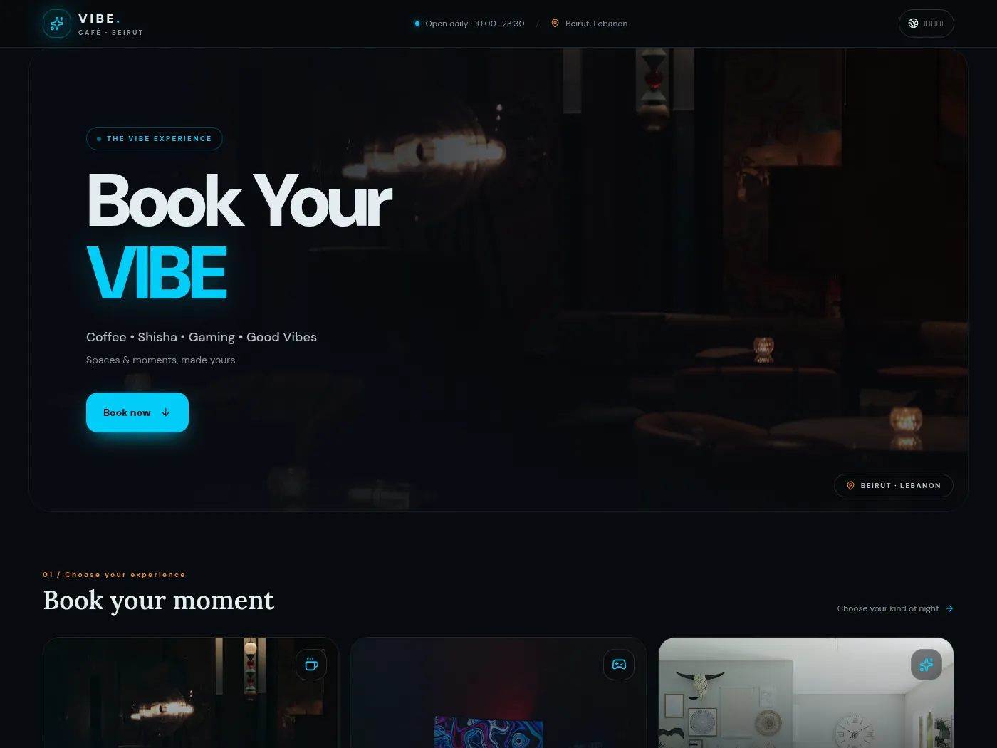 VIBE Café Booking App