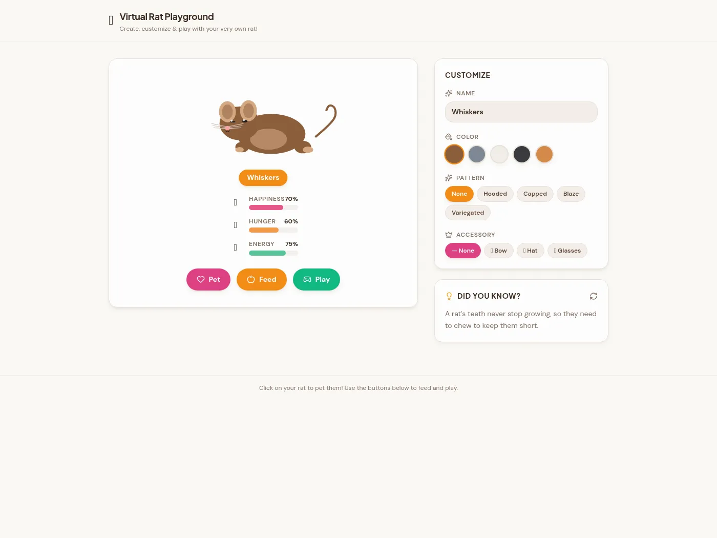 Virtual Rat Playground