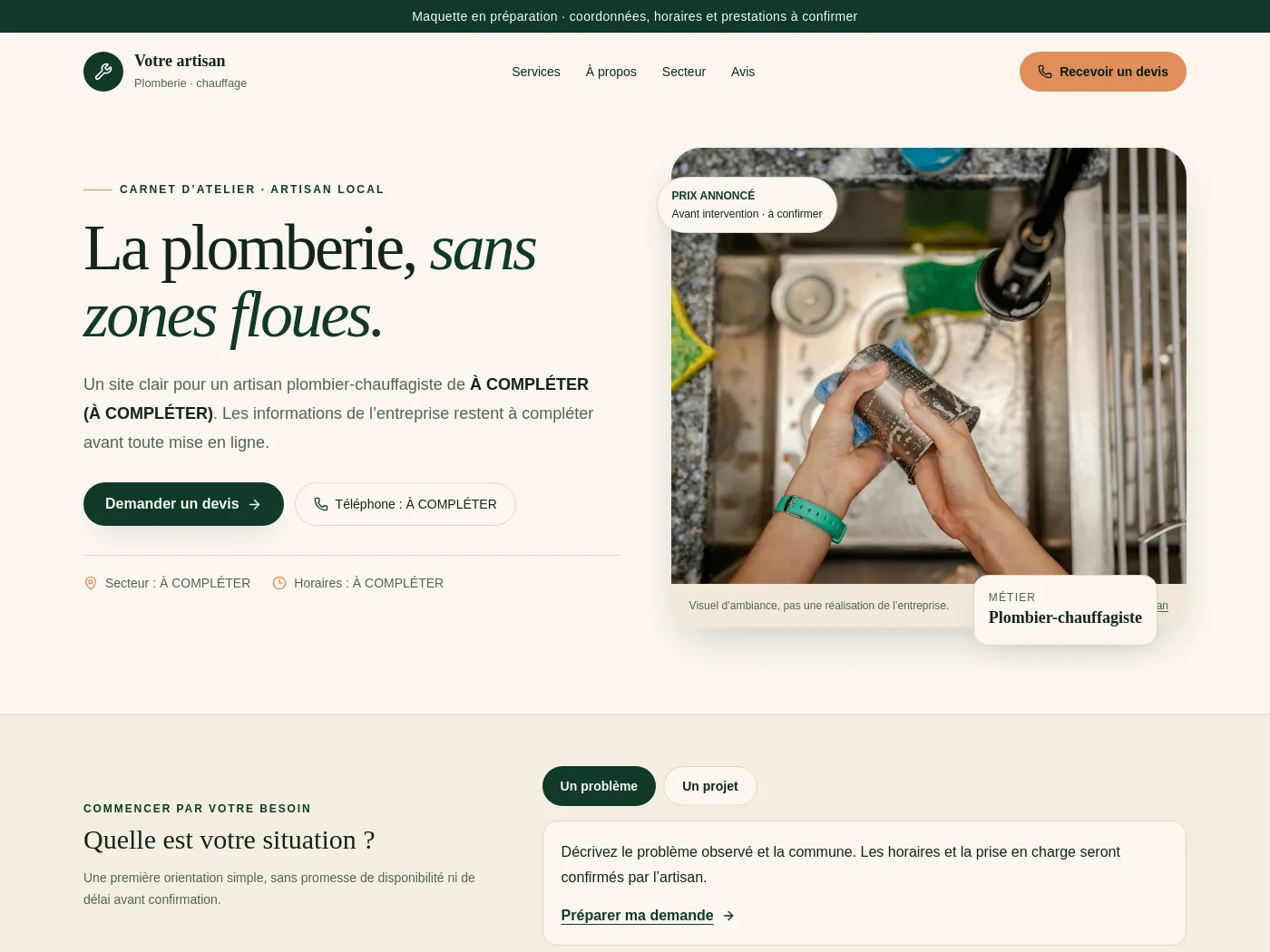 Plombier Local Vitrine Pro