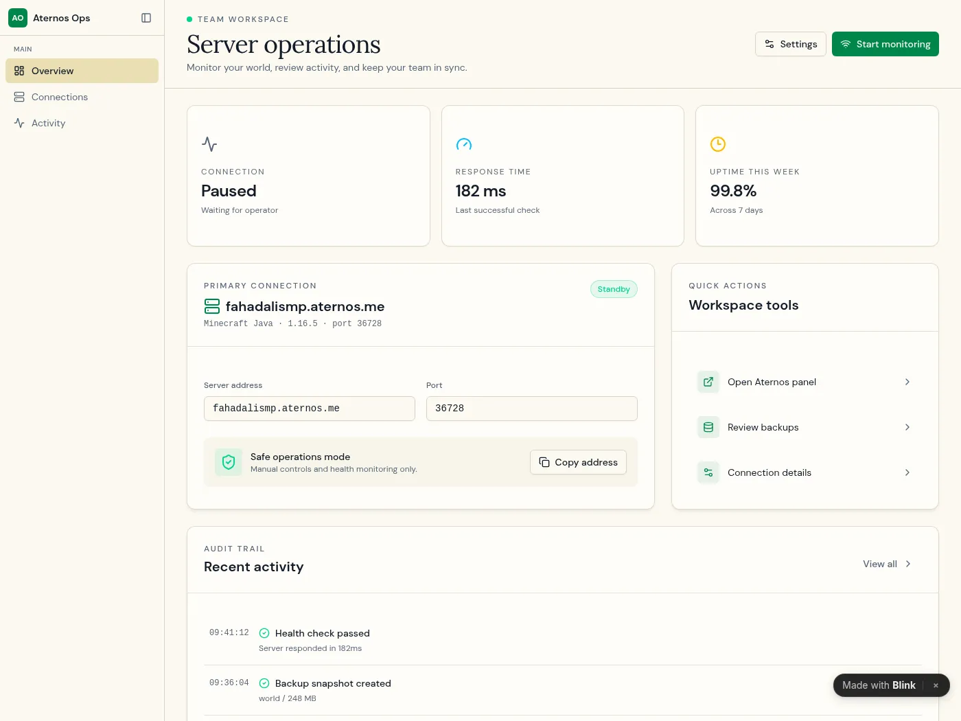 Aternos Server Keeper