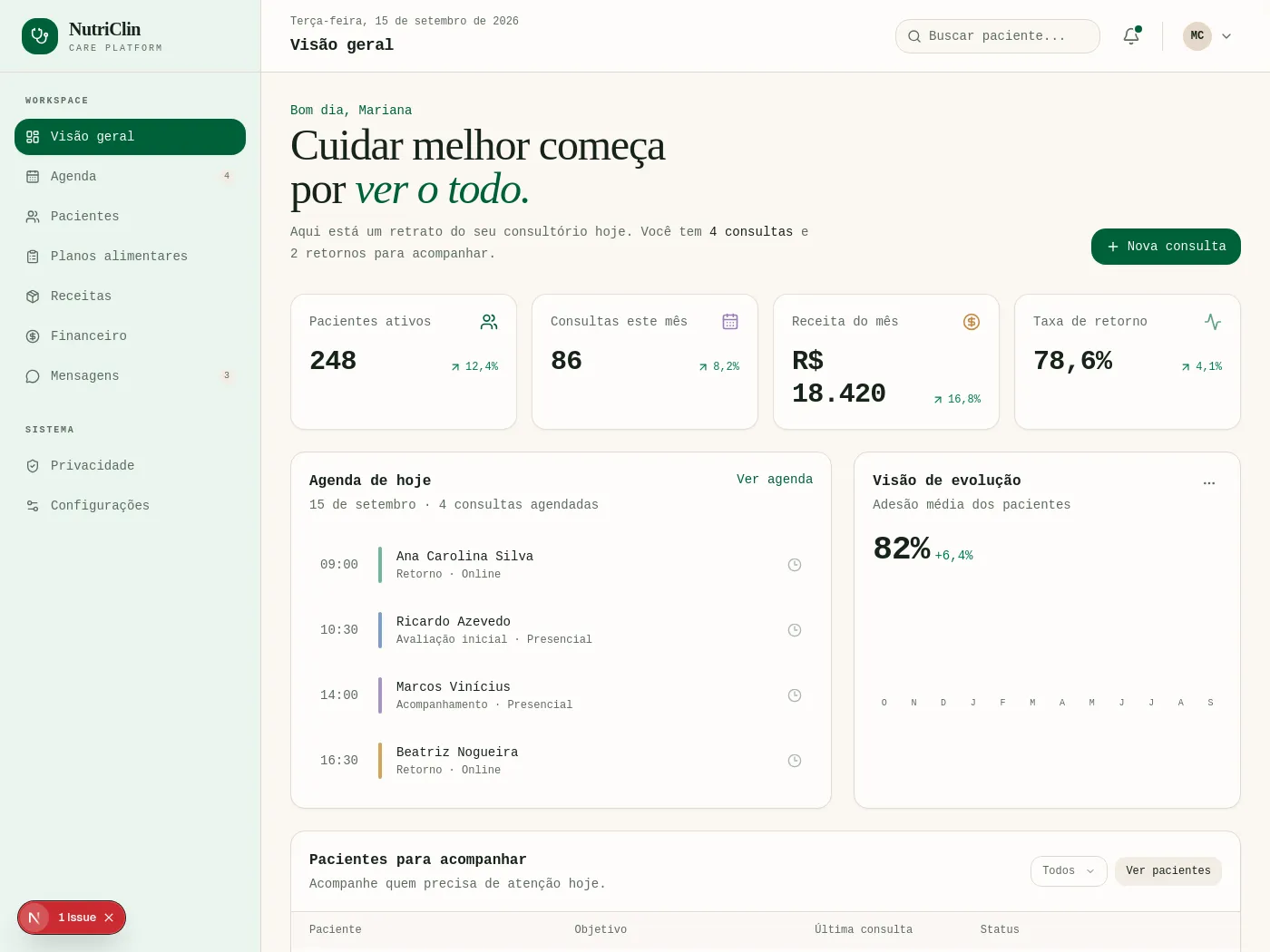NutriClin SaaS Platform