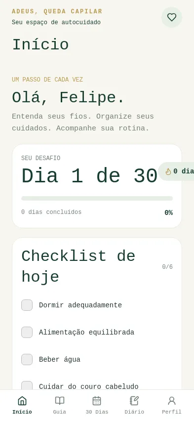 Adeus, Queda Capilar