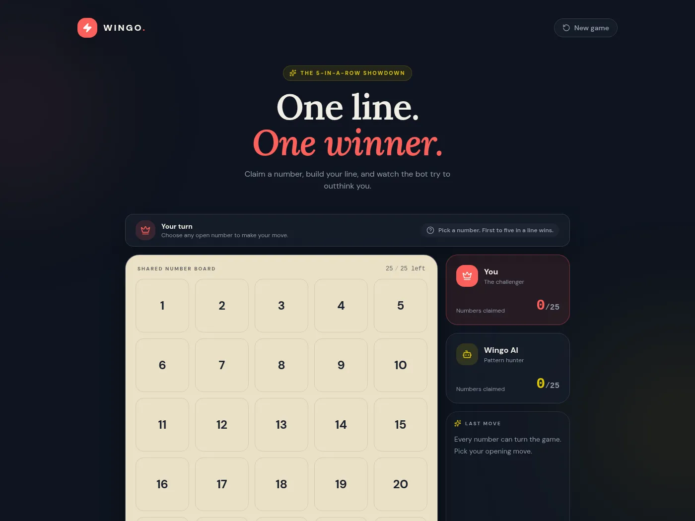 Wingo Game AI