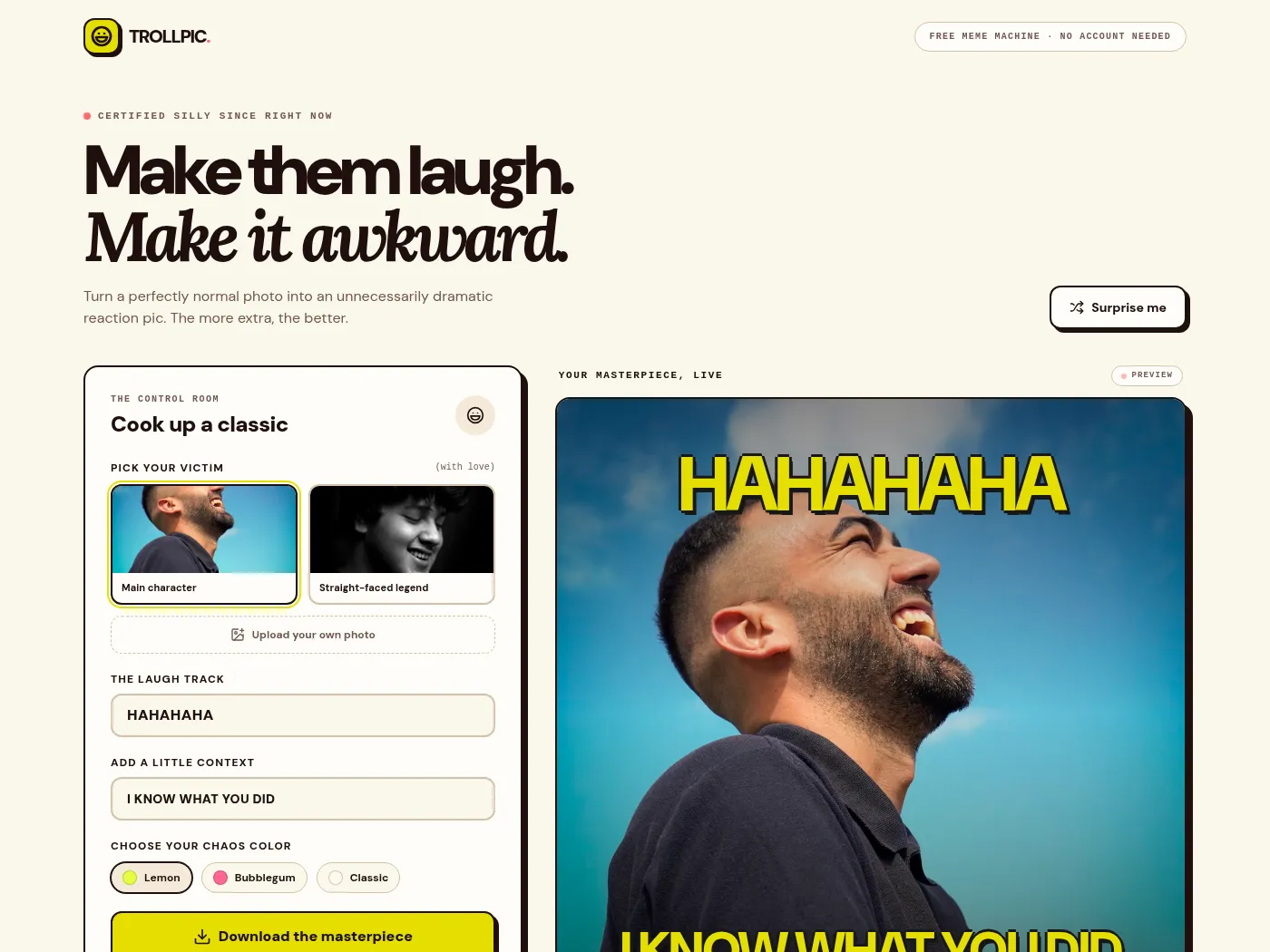 TrollPic Generator