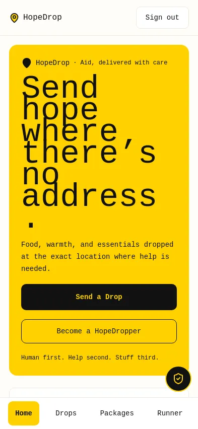 HopeDrop Aid Platform