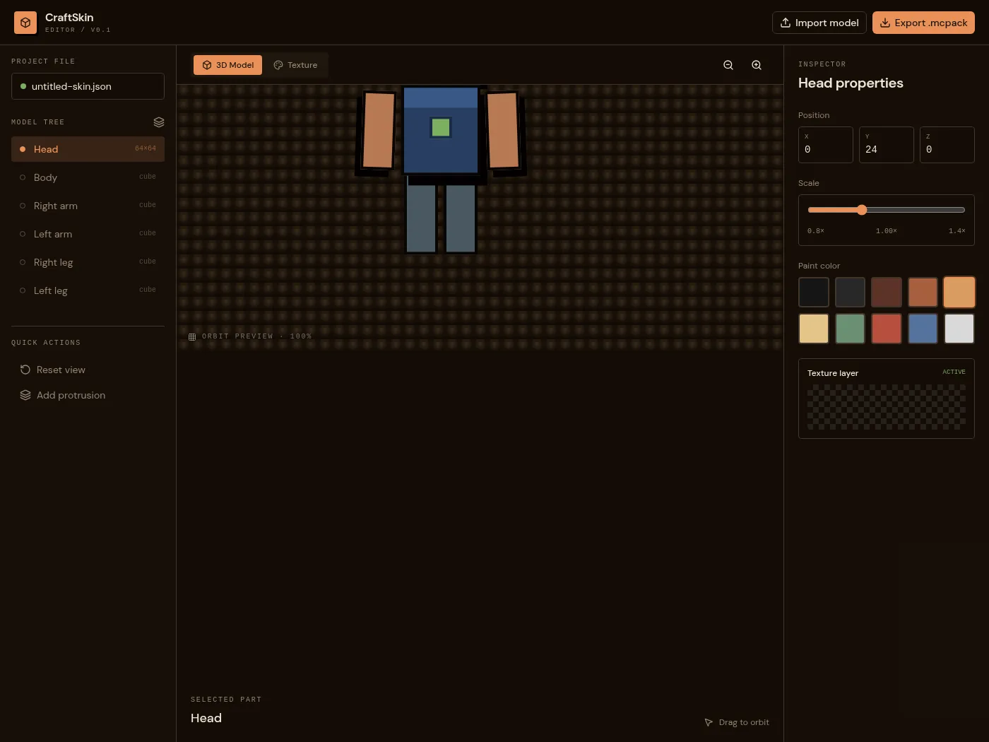 CraftSkin Editor