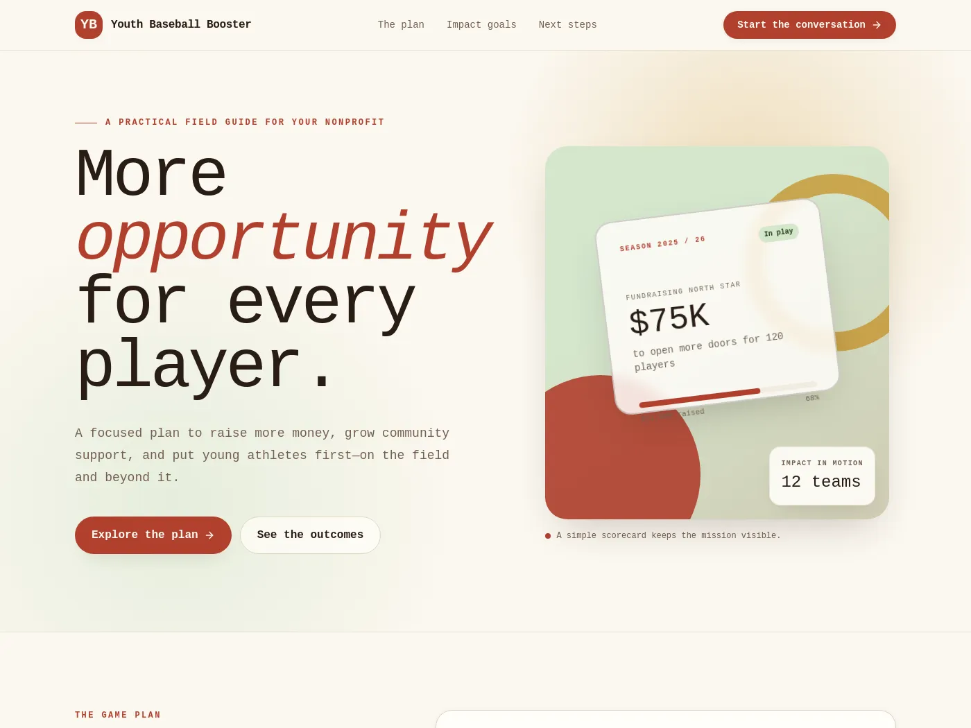 Youth Baseball Booster