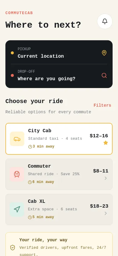 CommuteCab Mobile