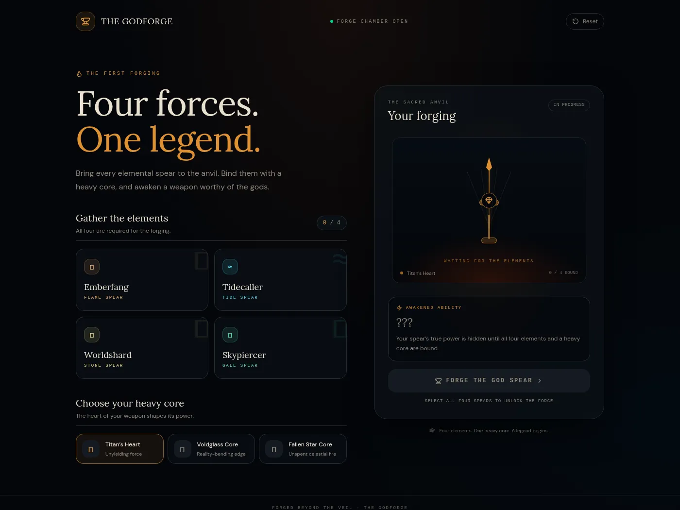 Elemental Spears Forge