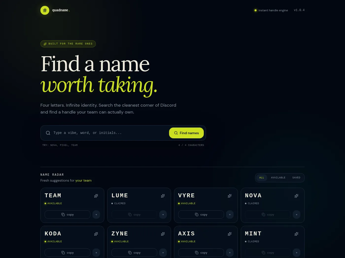 QuadName Finder