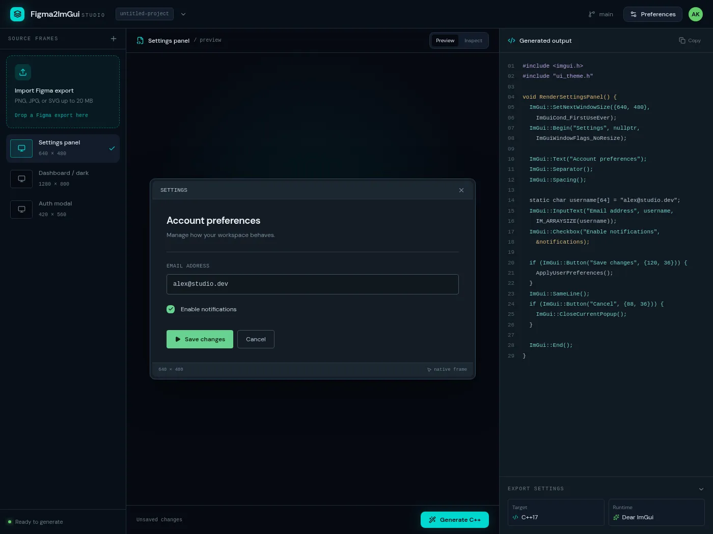 Figma2ImGui Studio