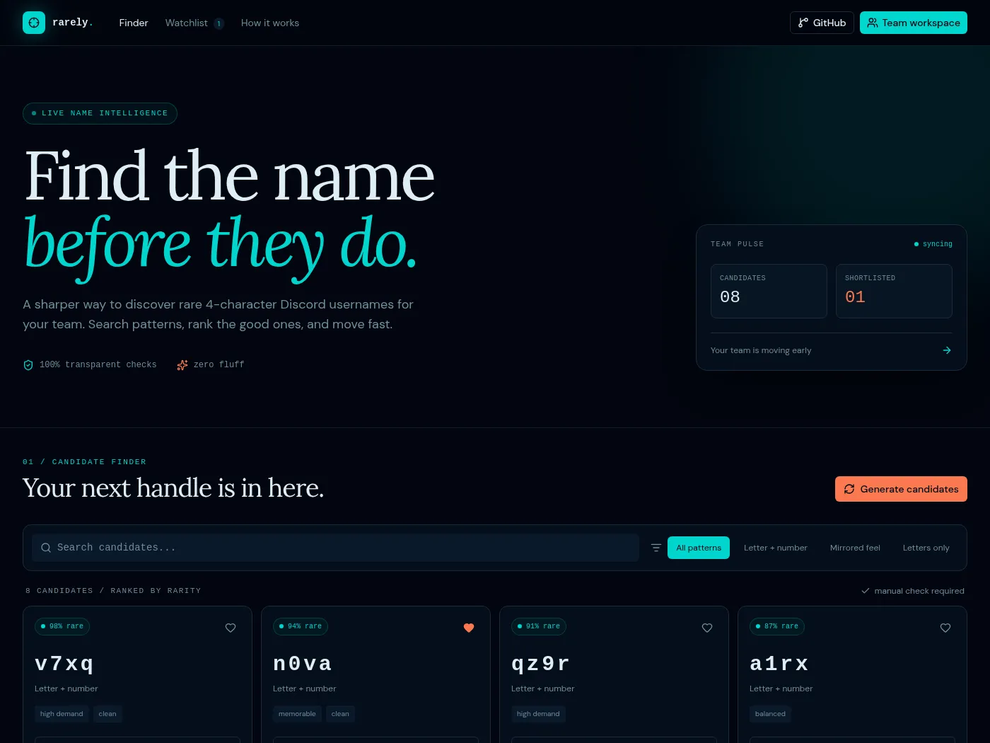 Rare Discord Name Finder