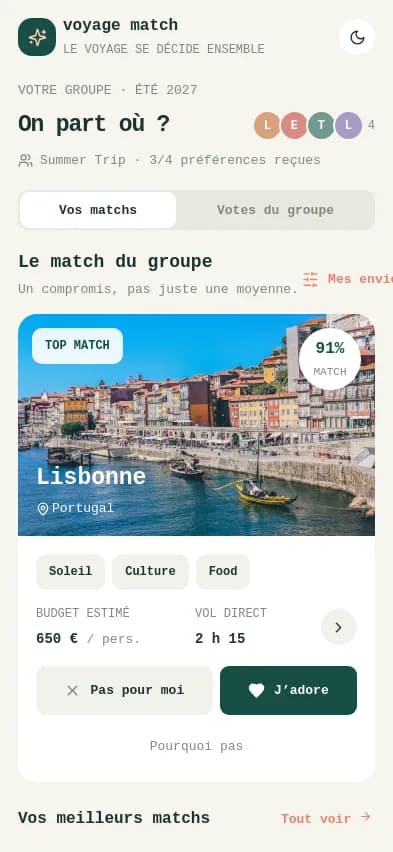 Voyage Match App