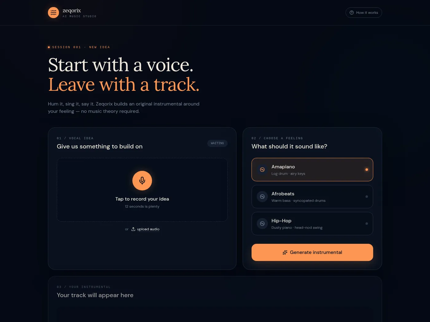 Zeqorix AI Music Studio
