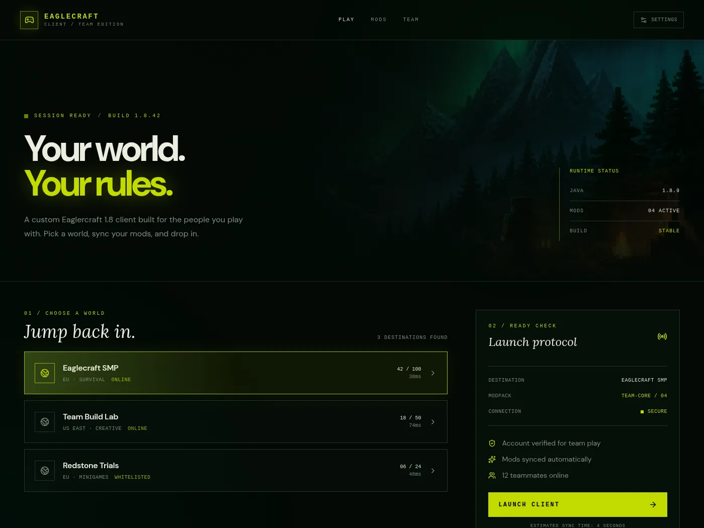 Eaglercraft Modded Web Client