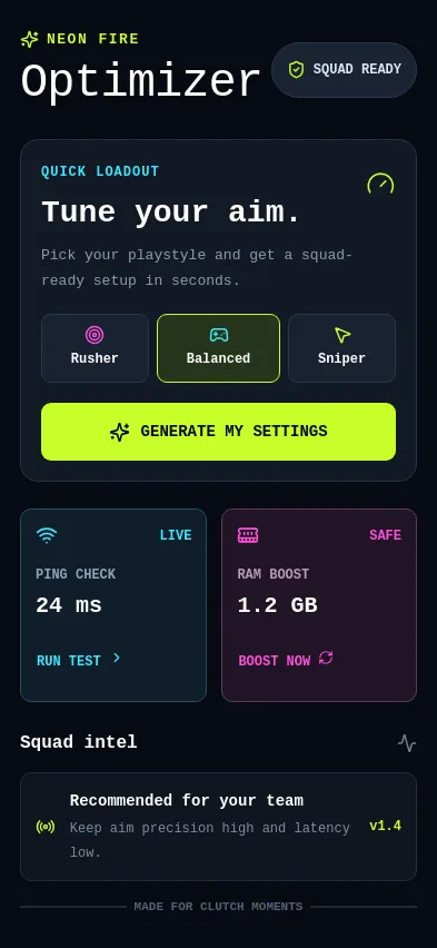 Neon Fire Optimizer