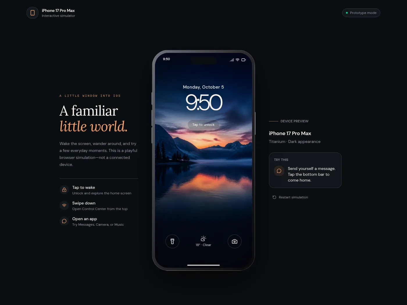 iPhone 17 Pro Simulator