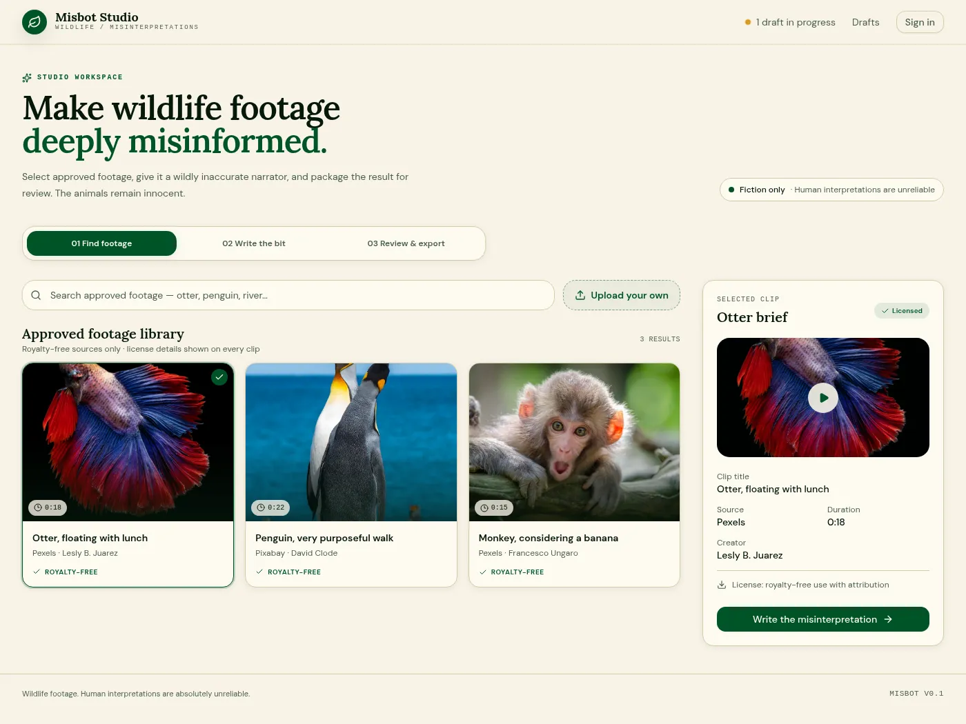 Wildlife Misinterpretation Bot
