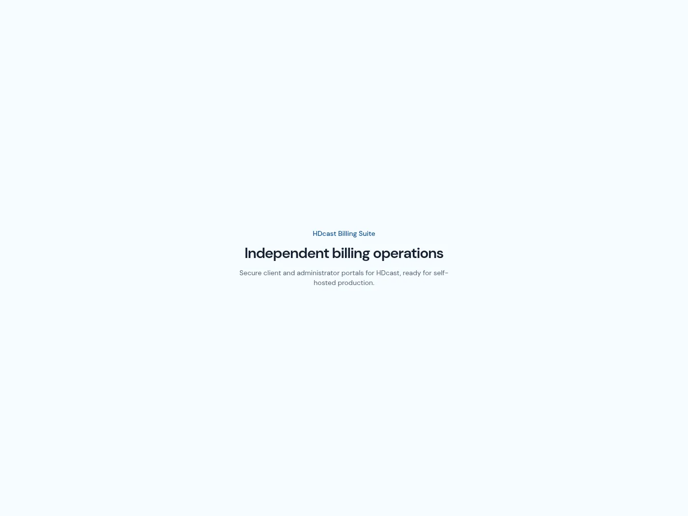 HDcast Billing Suite