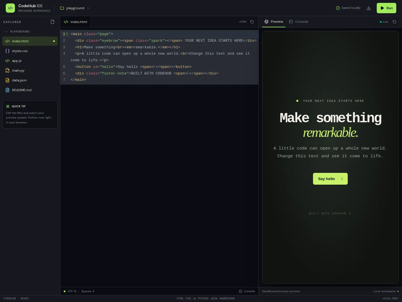 CodeHub IDE