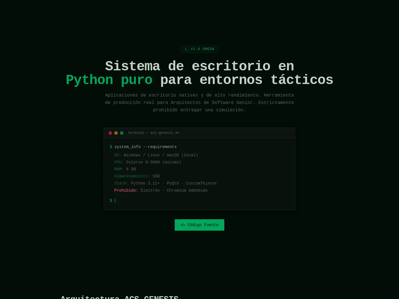 ACS-GENESIS Desktop Core