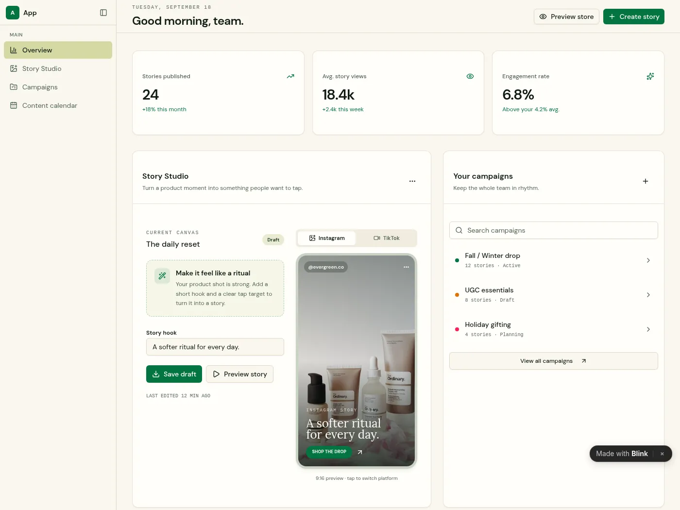 Shopify Social Story Studio