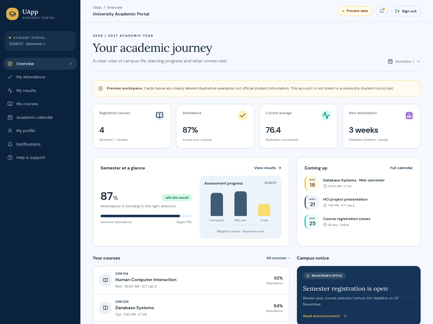 UApp – University Academic Portal