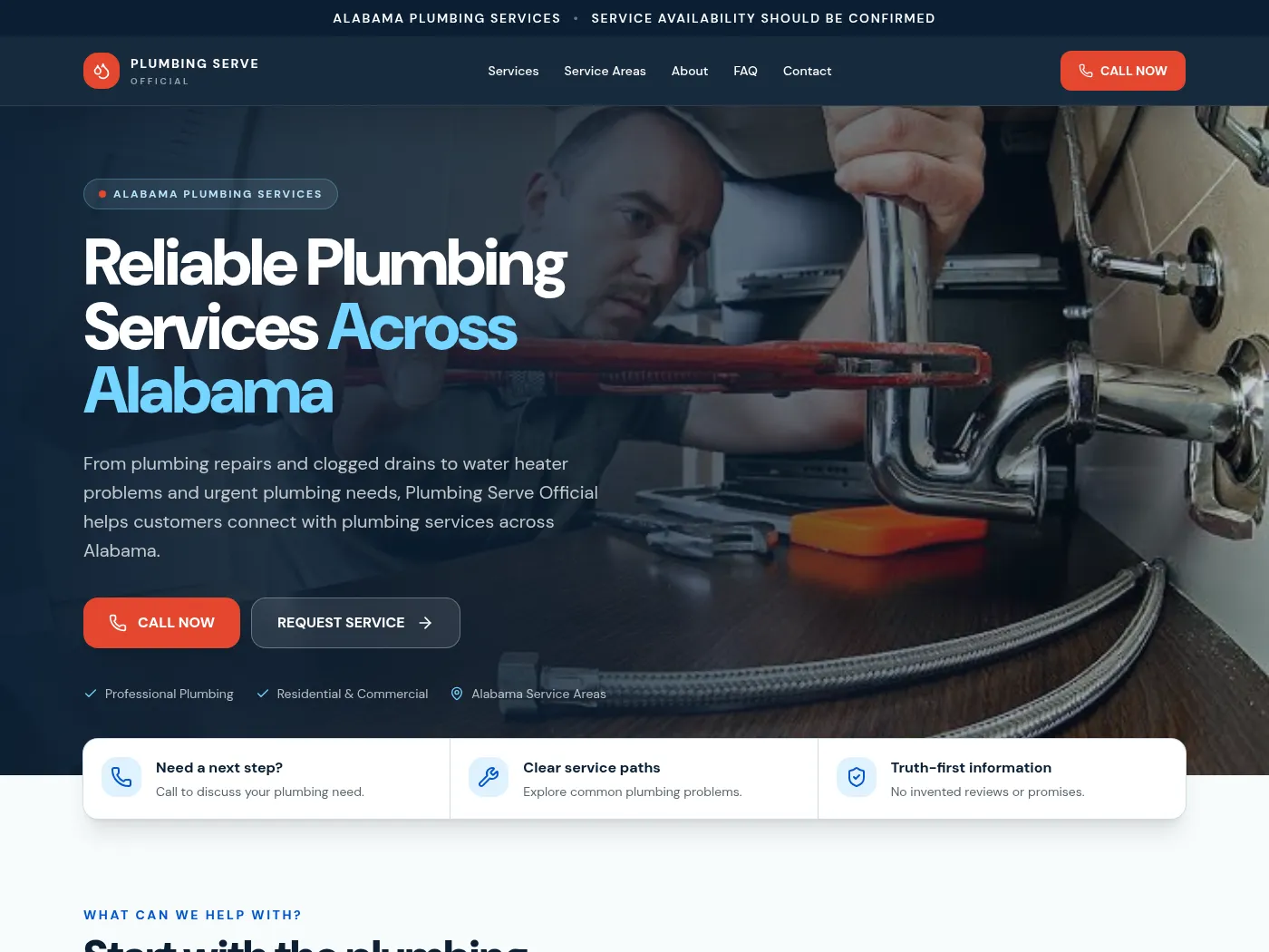 Plumbing Serve Alabama Website