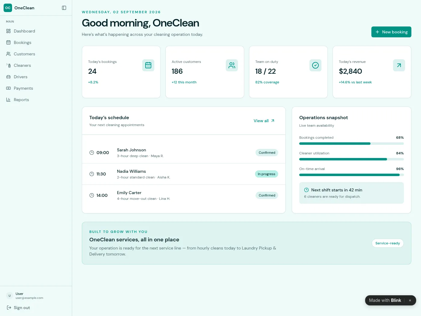 OneClean ERP Demo