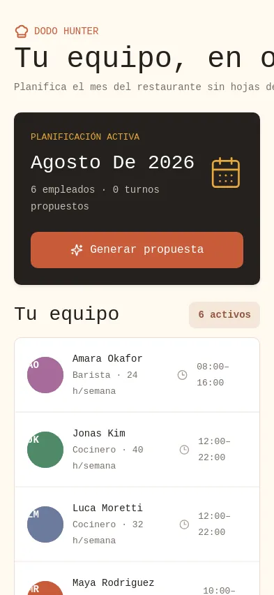 Dodo Hunter Scheduler