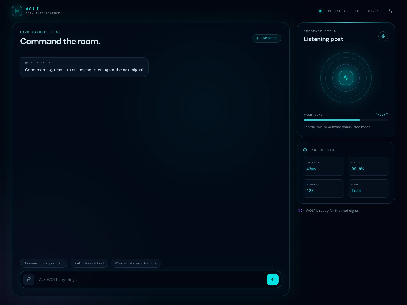 WOLf AI Hologram Chat