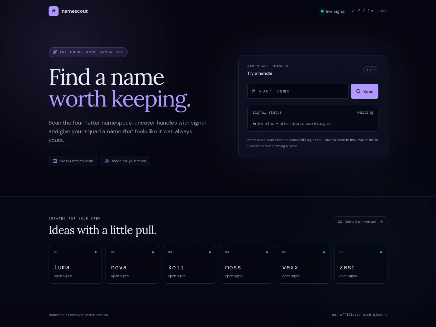 NameScout for Discord