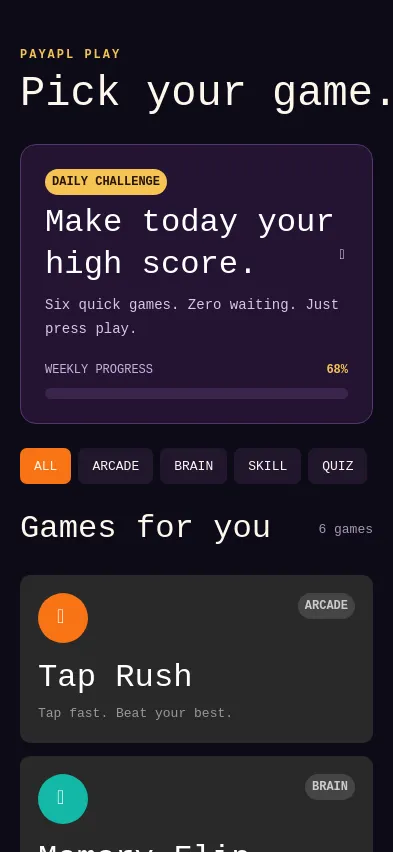 PayApl Games Hub