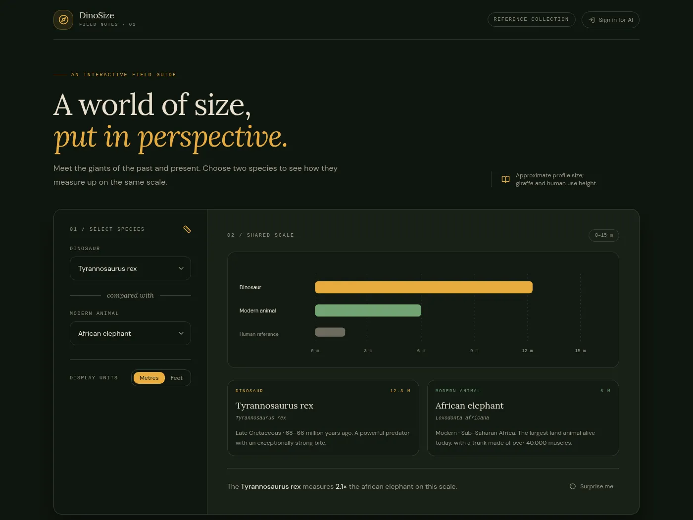 DinoSize Visualizer