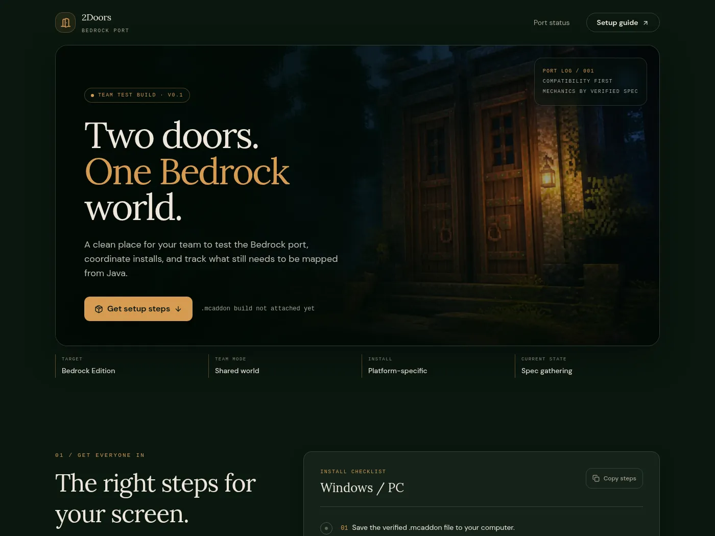 2Doors Bedrock Port
