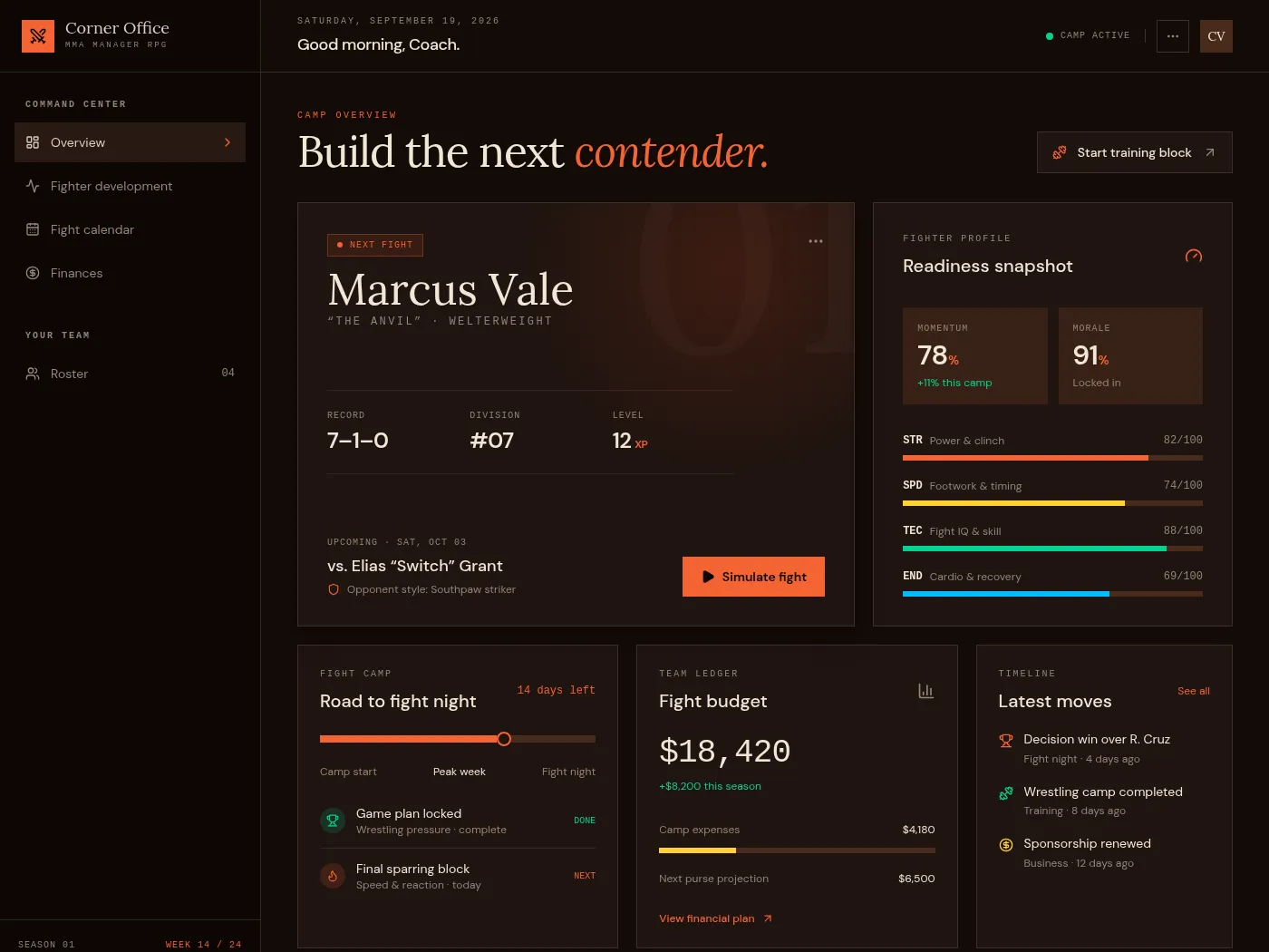 MMA Manager RPG
