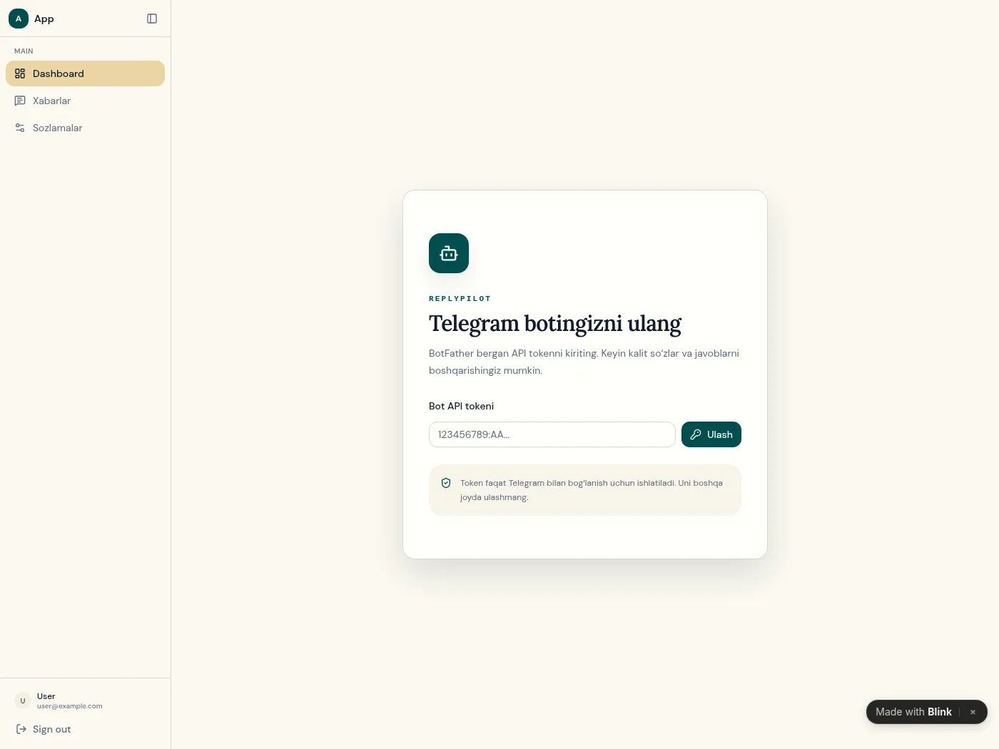 Telegram Auto-Reply Dashboard