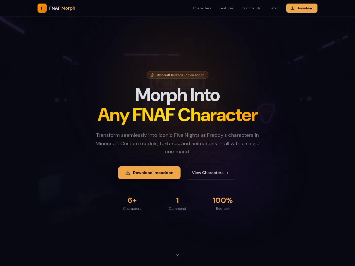 FNAF Morph Minecraft Addon