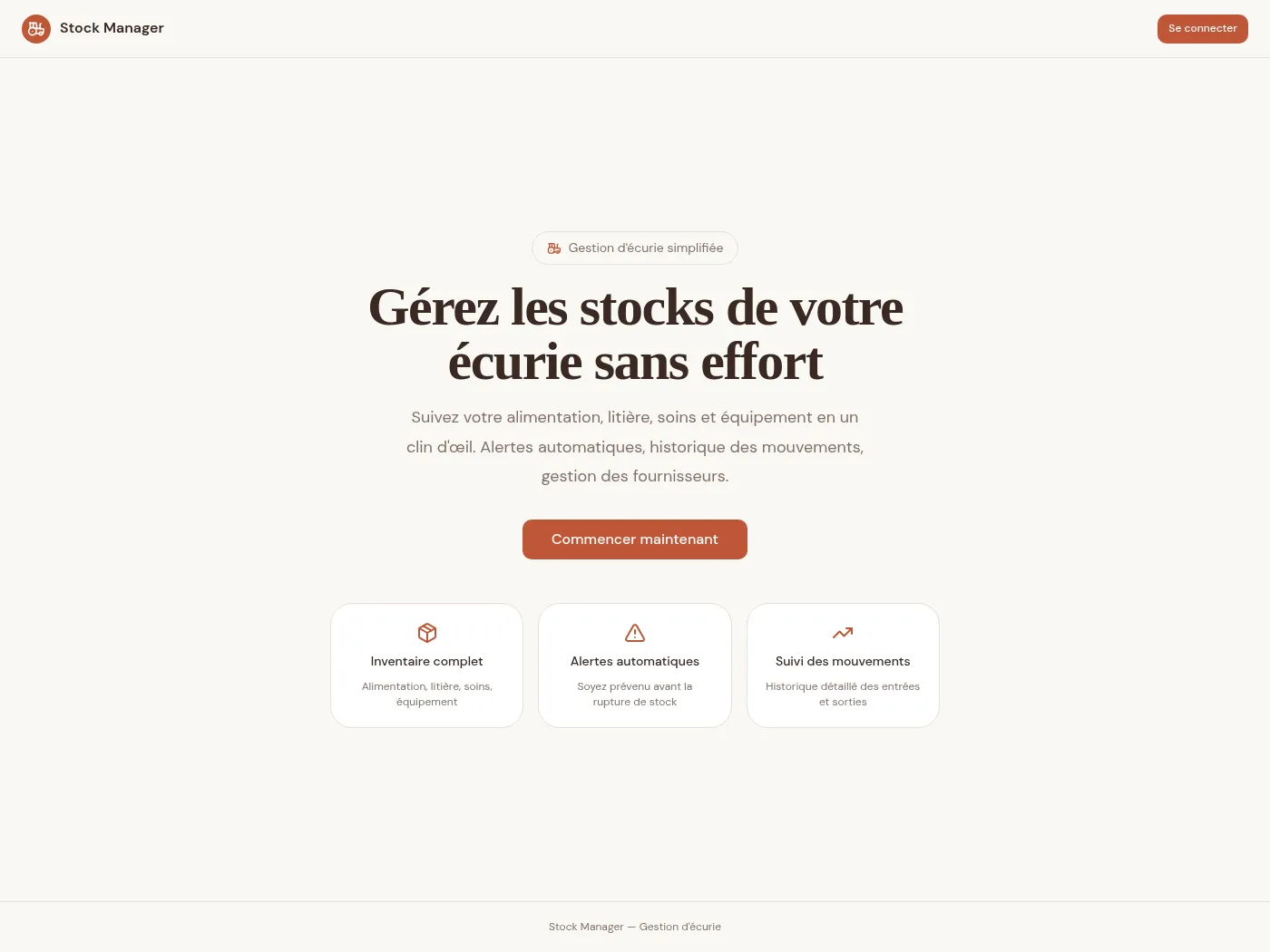 Stock Manager Écurie
